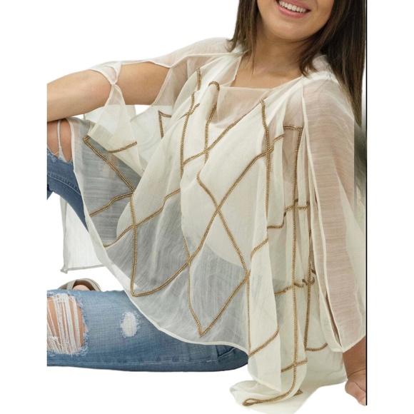 Randi and Will Collection | Tops | Empress Creme Silk Poncho | Poshmark